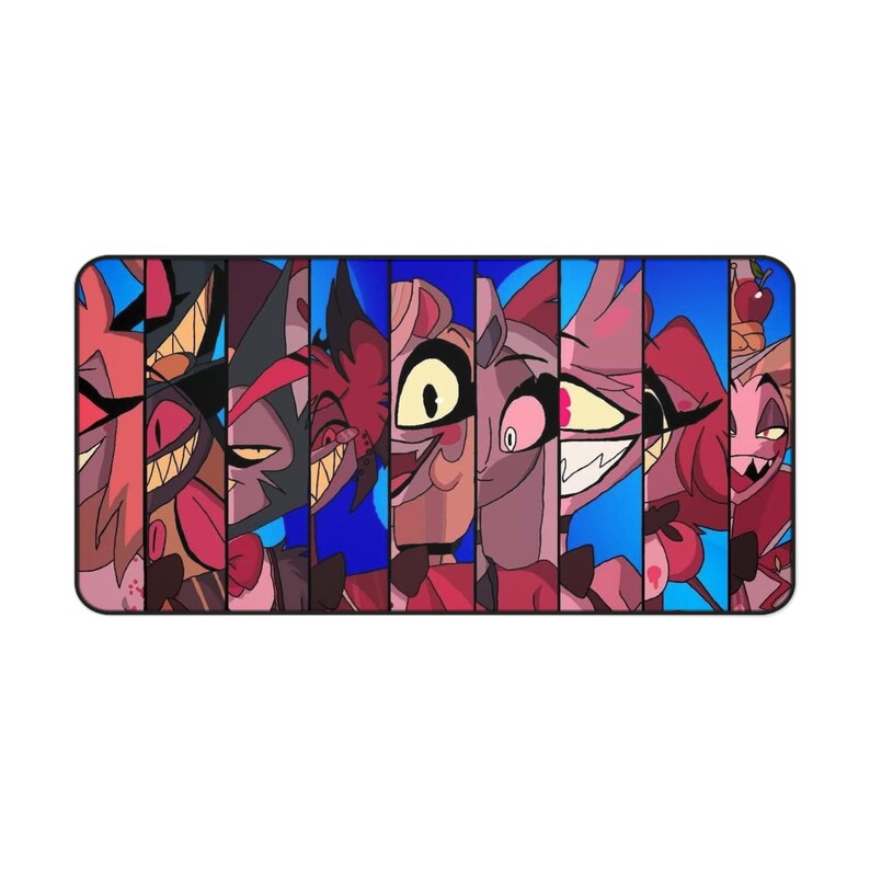 Hazbin Hotel All Characters Desk Mat, Alastor Charlie Vaggie Vox Angel ...