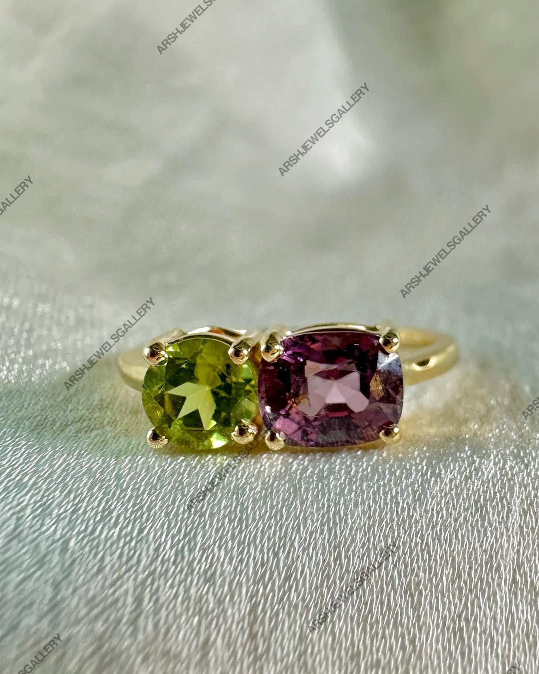 Beautiful Peridot & Spinel Ring 925 Sterling Silver Combination of ...