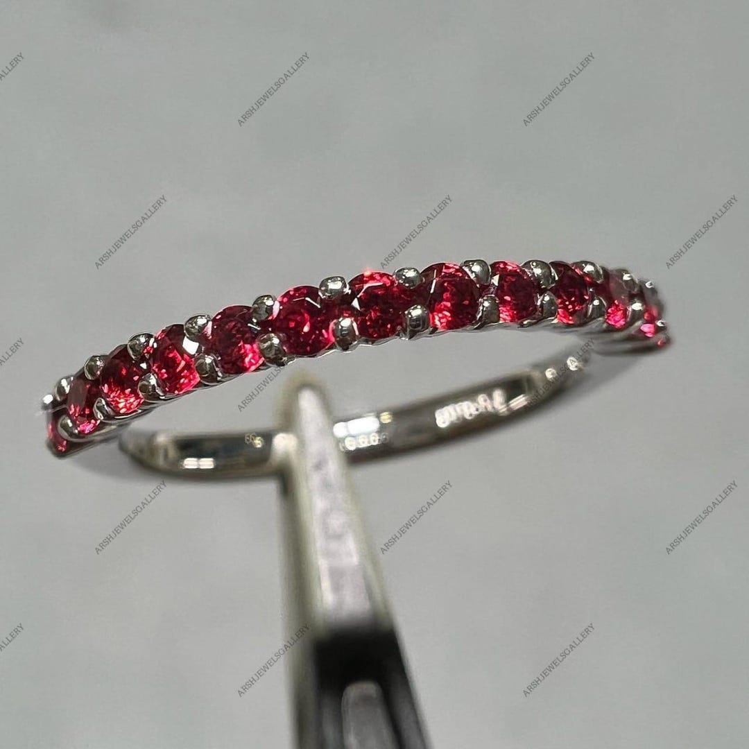 Red Spinel Ring 925 Sterling Silver Beautiful Round Cut Spinel Stones ...