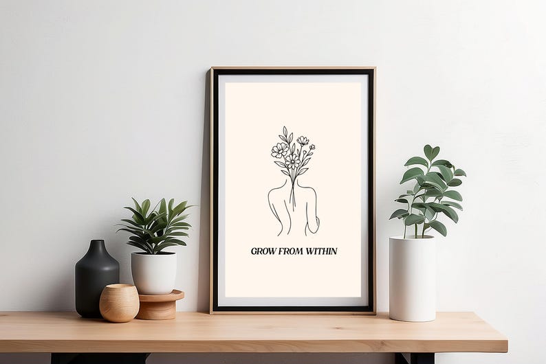 Grow From Within | Mental Health Art | Home Office Decor | Printable ...