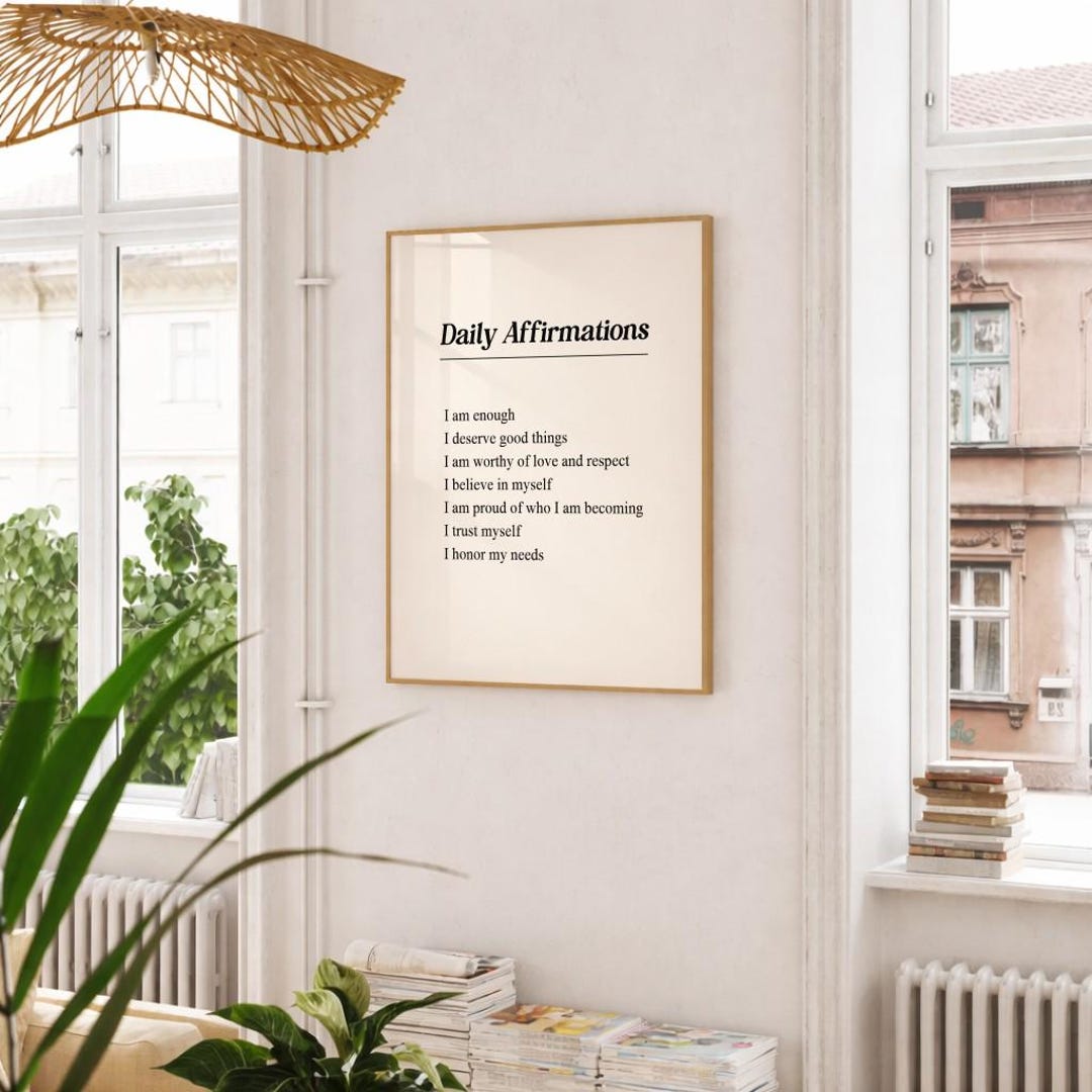 Daily Affirmations Wall Art | Therapy Office Decor | Affirmation Prints ...