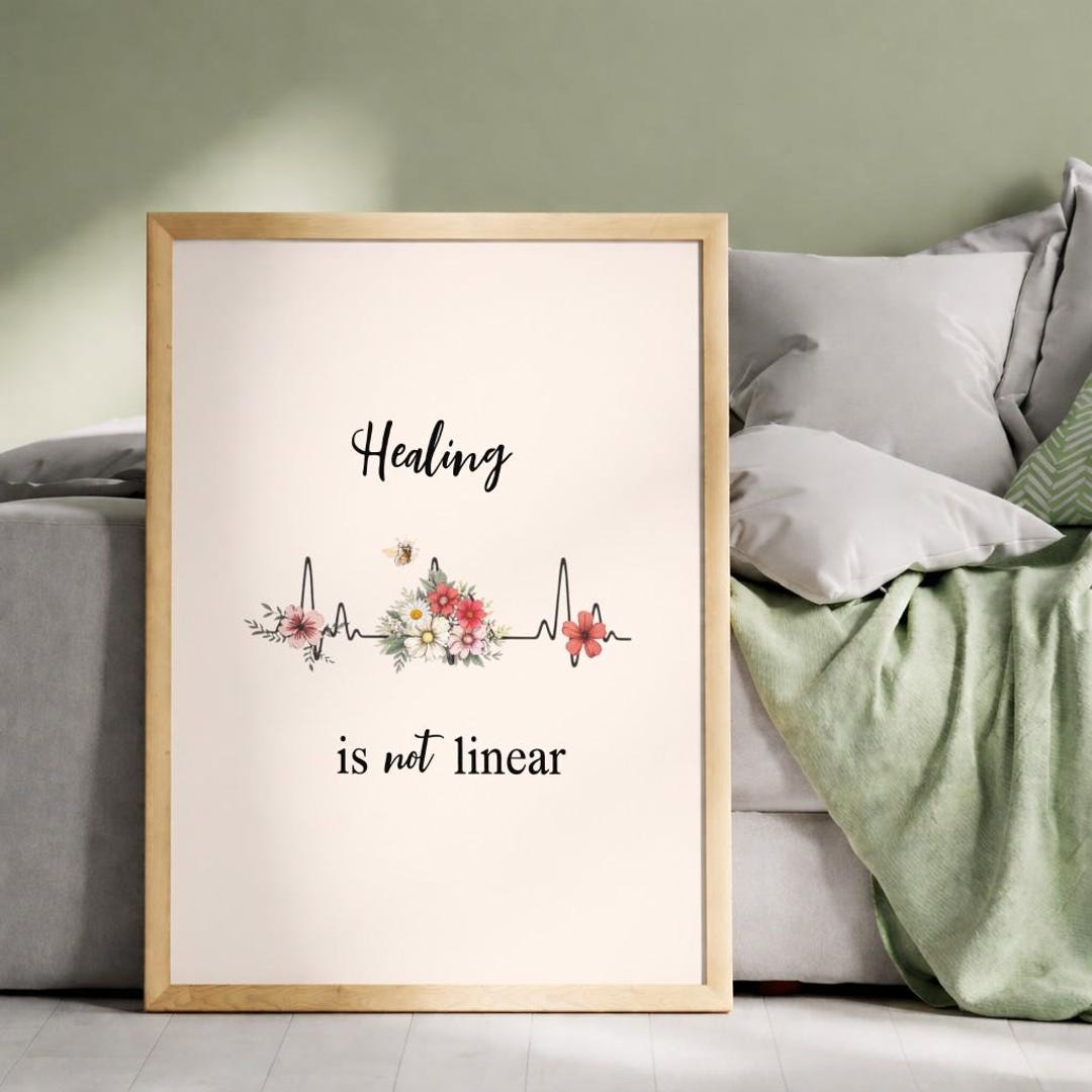 Healing is Not Linear Print | Therapy Office Decor | Mental Health ...
