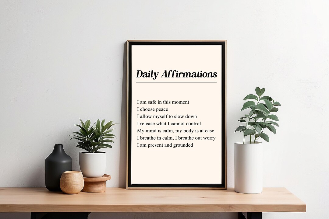 Daily Affirmations Poster | Therapist Office Decor | Printable Wall Art ...