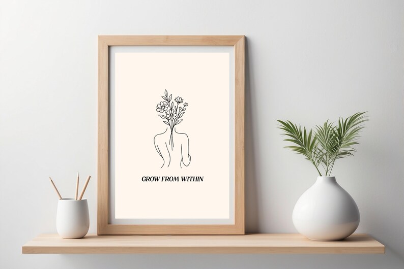 Grow From Within | Mental Health Art | Home Office Decor | Printable ...