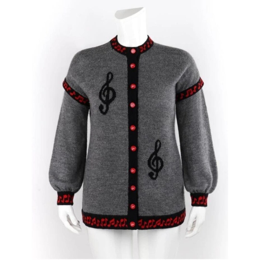 Vintage Sally's Own Sweater Pure Wool Musical Notes Womans Sweater 2X C ...