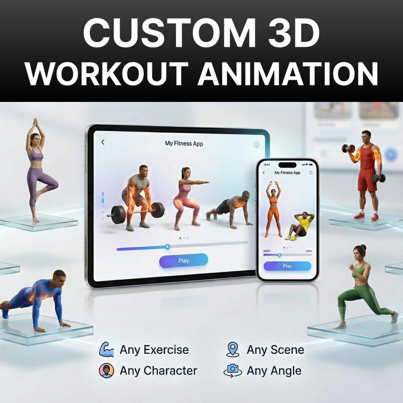 Custom 3D Workout Animation - Made to Order - Fitness Exercise Video ...
