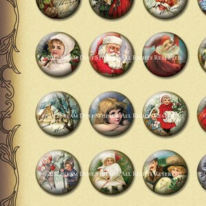 Victorian Christmas - 1 Inch Circles - Digital Collage Sheet - Instant ...