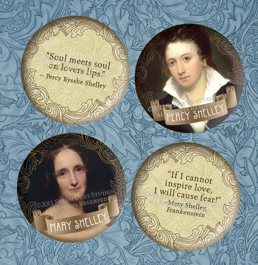 Printable Digital Collage Instant Download Mary Shelley & Percy Bysshe ...