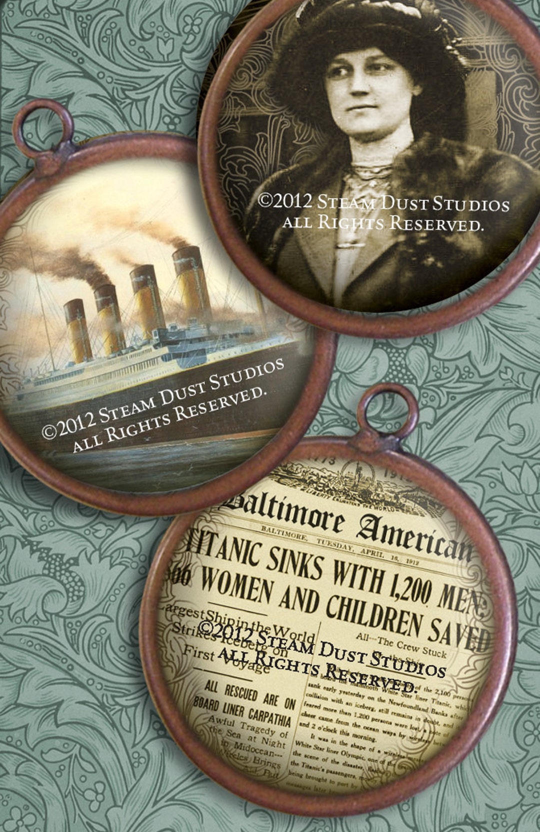 Titanic 100-year Anniversary - Victorian Steampunk - 32mm Circles ...