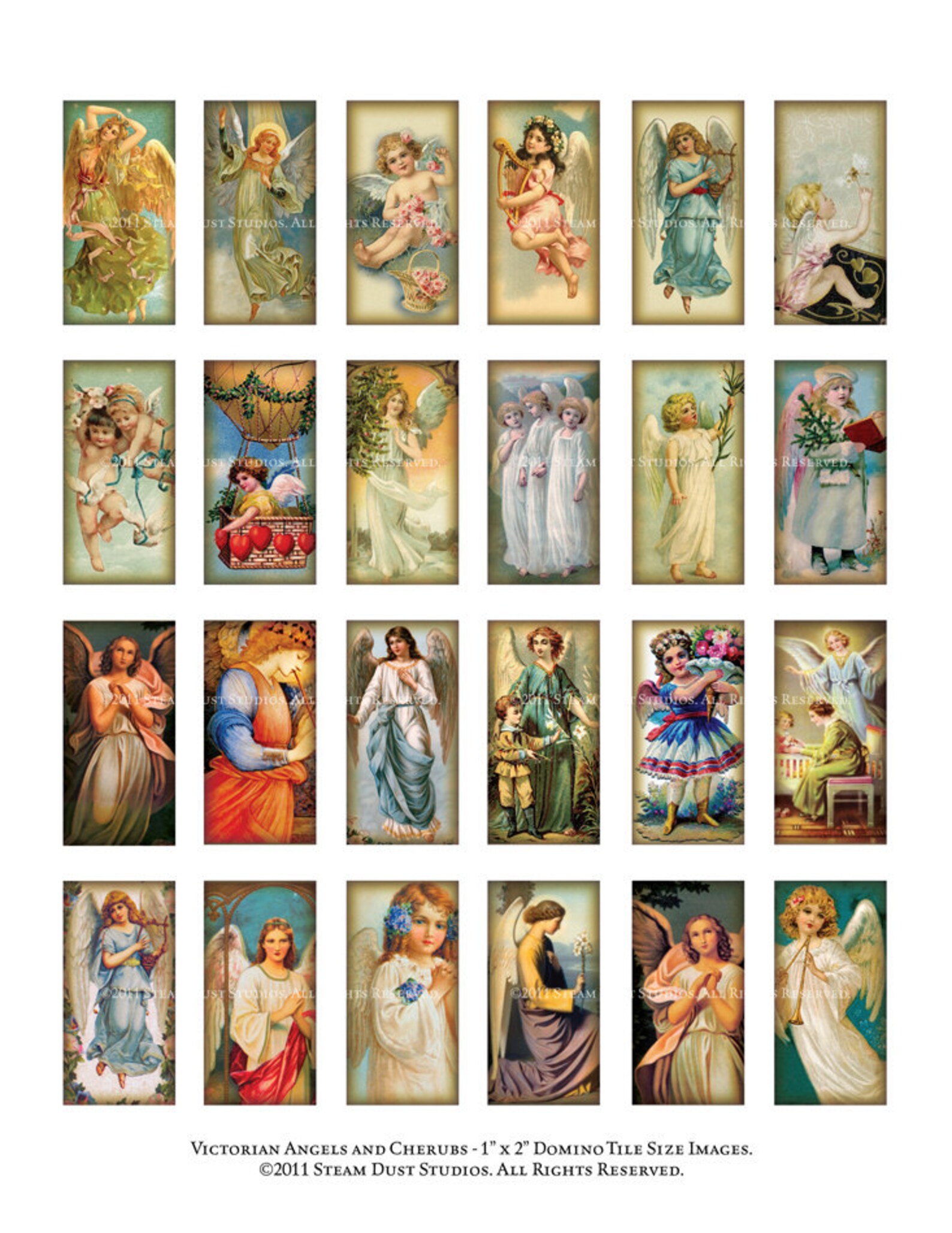 Victorian Angels and Cherubs 1x2 Inch Domino Tile Images Digital ...