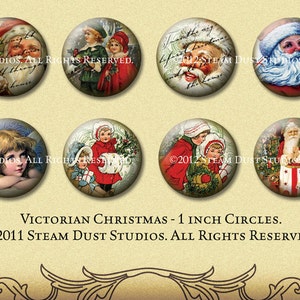 Victorian Christmas - 1 Inch Circles - Digital Collage Sheet - Instant ...