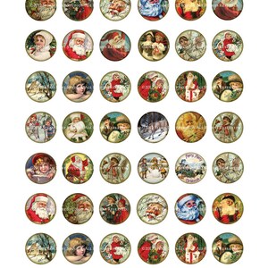 Victorian Christmas - 1 Inch Circles - Digital Collage Sheet - Instant ...