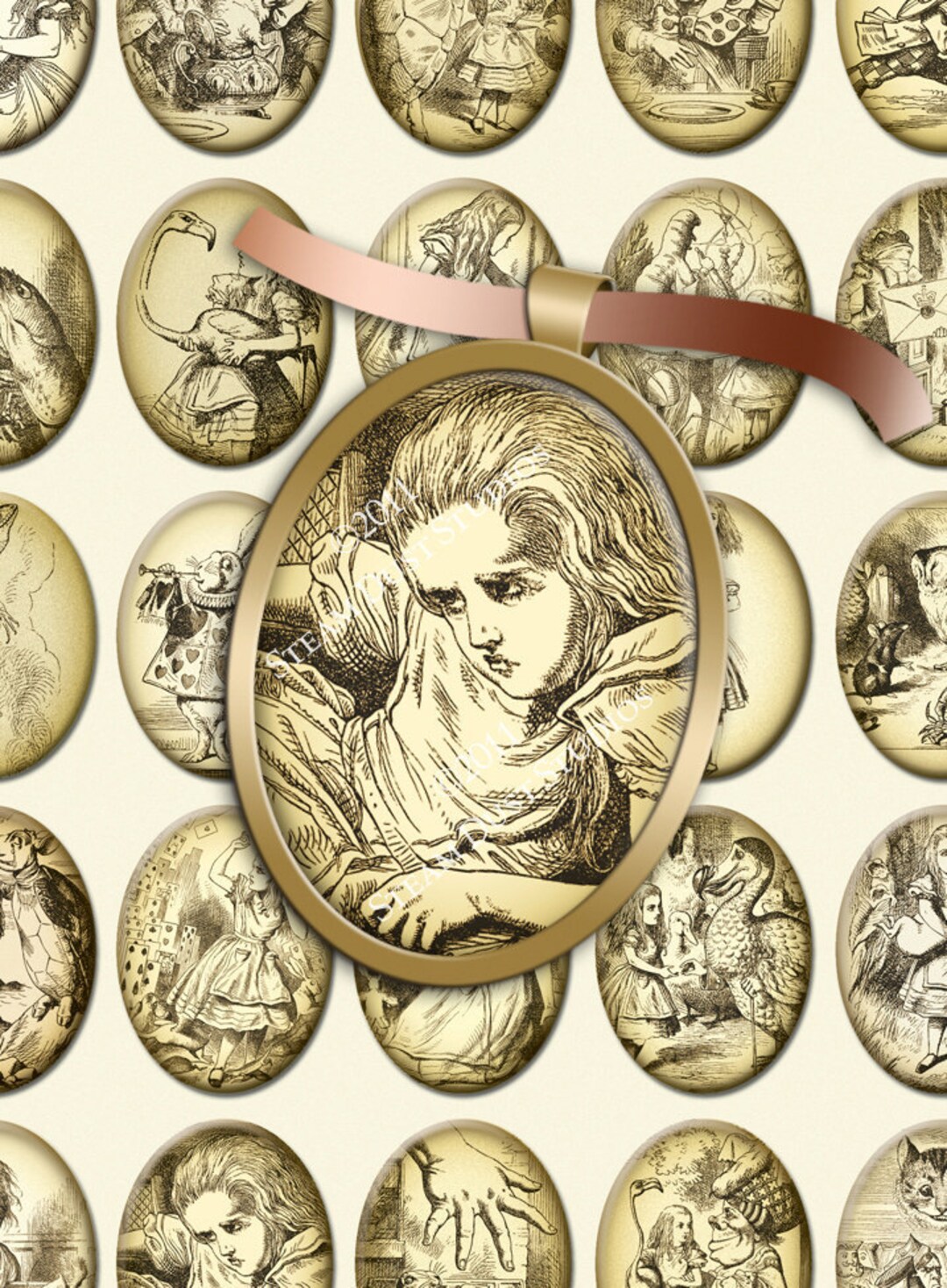 Antique Victorian Simply Alice in Wonderland - Lewis Carrol - 30x40mm ...