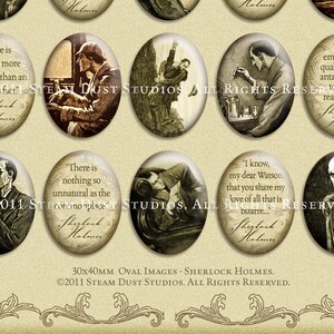 Sherlock Holmes - Victorian Steampunk 30x40mm Cameo-size Oval Images ...