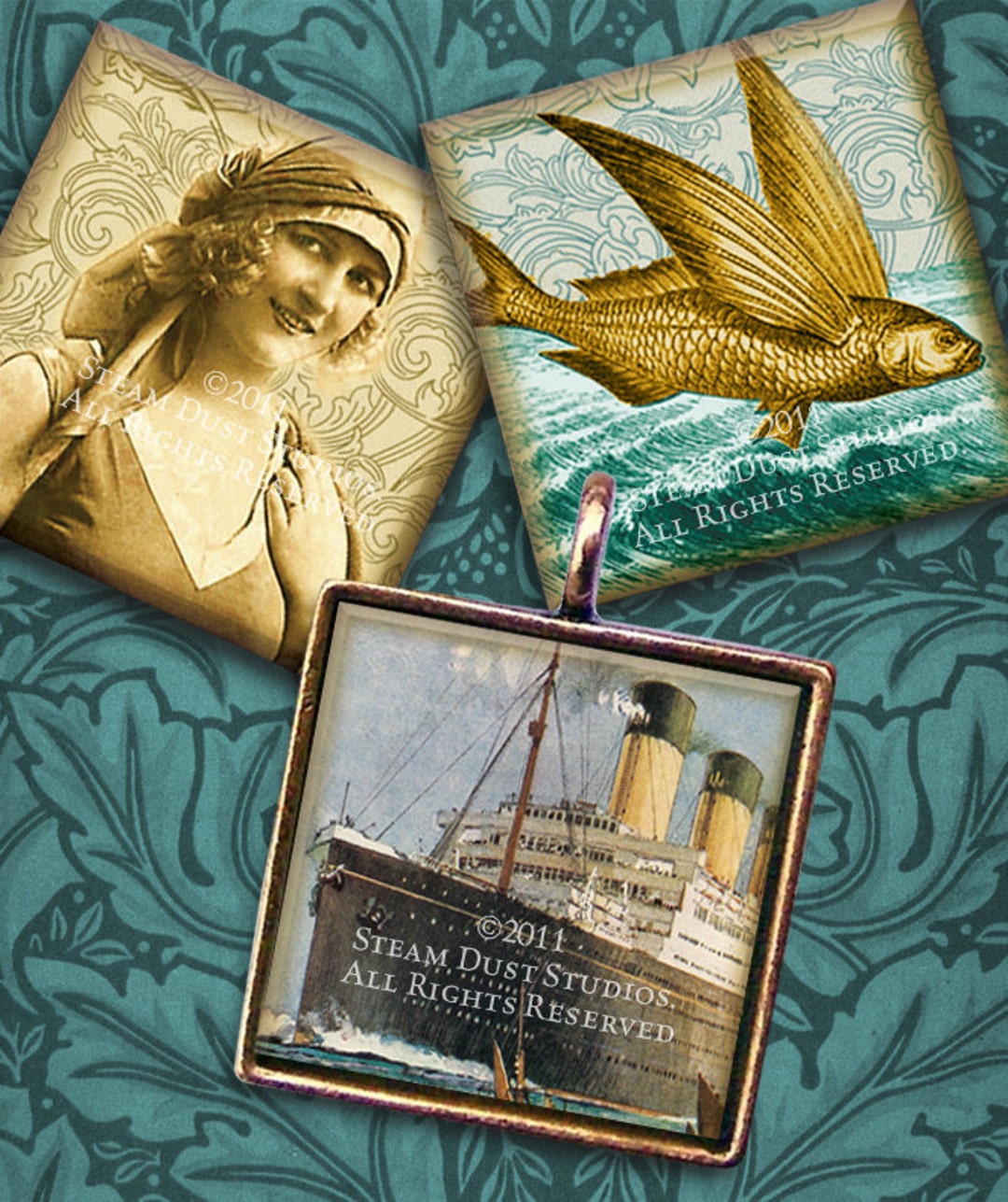 Victorian Sharks, Ships, Shells, Sea Life, Vintage Bathing Beauties - 1 ...