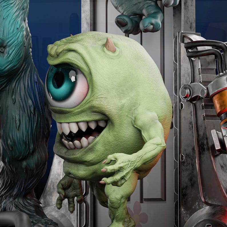 Monster Duo Fanart STL Statue | 1/6 Scale | Furry Beast and Cyclops ...