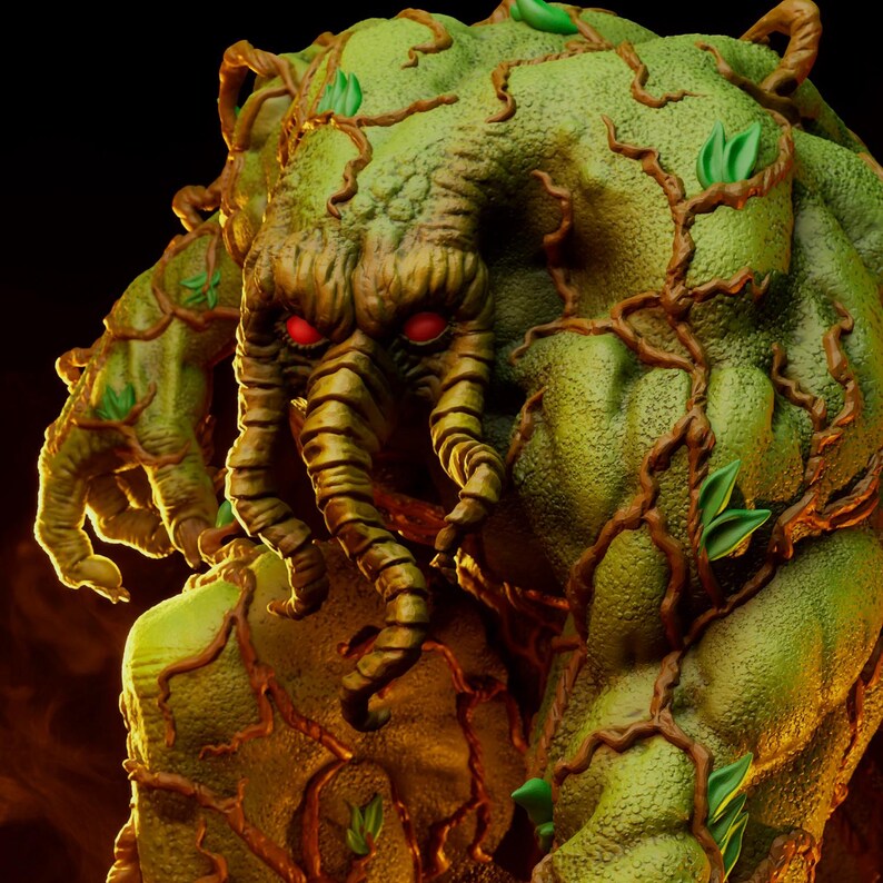 Man Thing Fanart STL Statue | Swamp Monster With Root Diorama Base | 3D ...