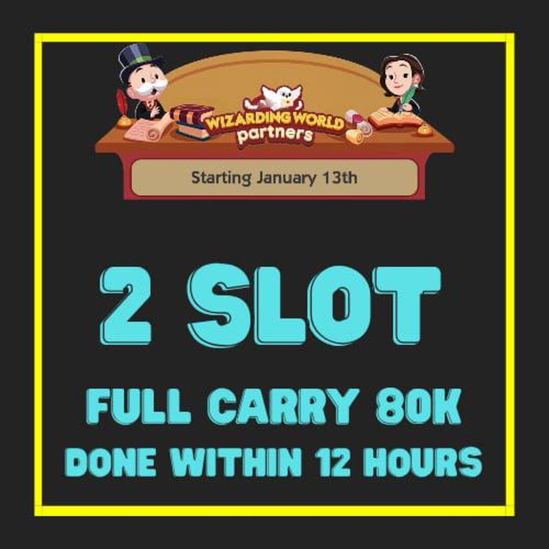 Monopoly Go WIZARDING WORLD Partners - 2 Slot Partners - Full Carry ...