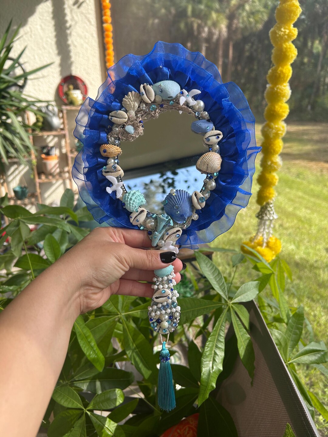 Yemayá Ocean Glamour Mirror – Seashell Divination & Water Magic To - Etsy