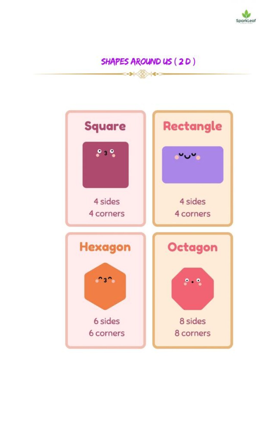 Printable Shapes Poster for Kids | 2D & 3D Shapes PDF | Nursery and ...