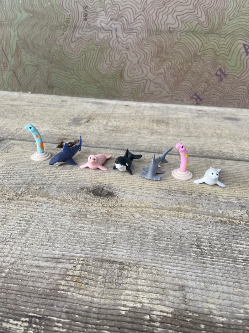 Ocean Mini Eraser Iwako Eraser Set Shark Orca Seal Hammerhead - Etsy
