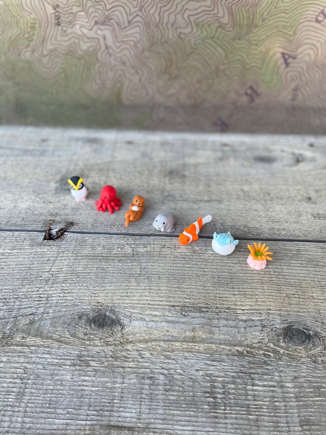 Sea Friends Eraser Set Iwako Japan Ocean Animal Eraser Sea Otter Eraser ...