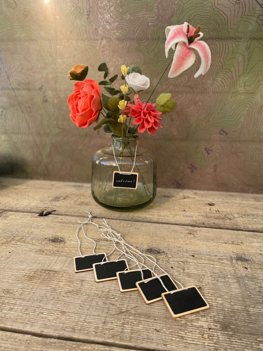 Set of Fancy Chalkboard Bottle Signs on Twine Table Numbers Party ...