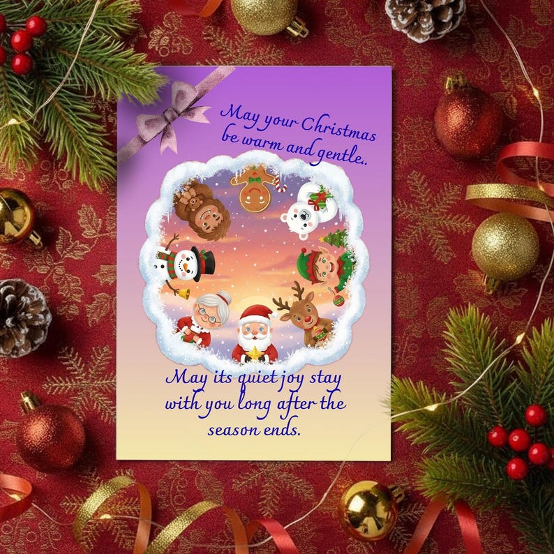 Funny Christmas Friends Card Digital Print, Holiday Greeting Card ...