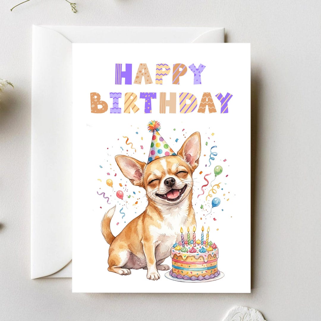 Puppy Smile Birthday Card, Funny Dog Greeting Card, Humorous Pet Party ...