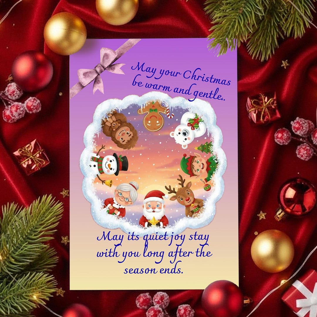 Funny Christmas Friends Card Digital Print, Holiday Greeting Card ...