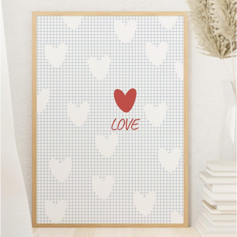 Heartbeat of Love: Vintage Love Poster - Etsy