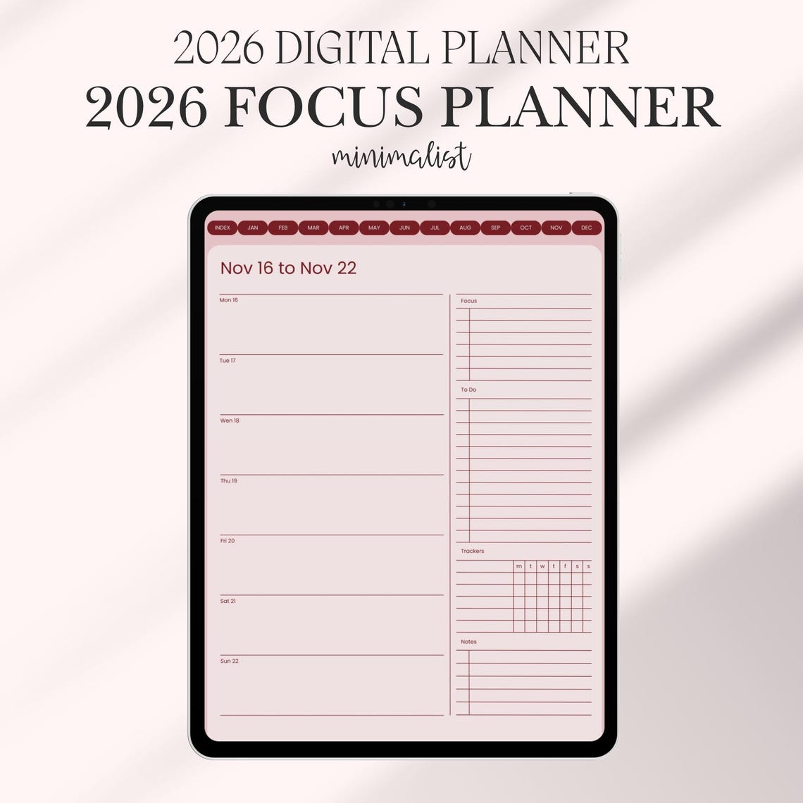 2026 Digital Red Planner for Goodnotes & Notability - Etsy