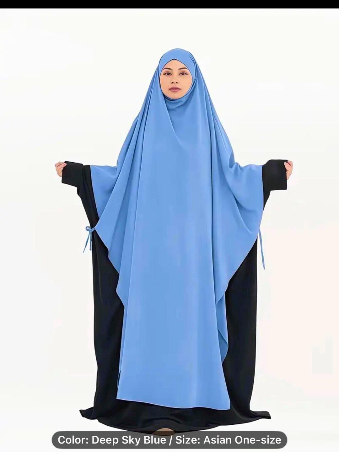 1 Piece Long Khimar With Side Strap – Breathable Overhead Khimar ...