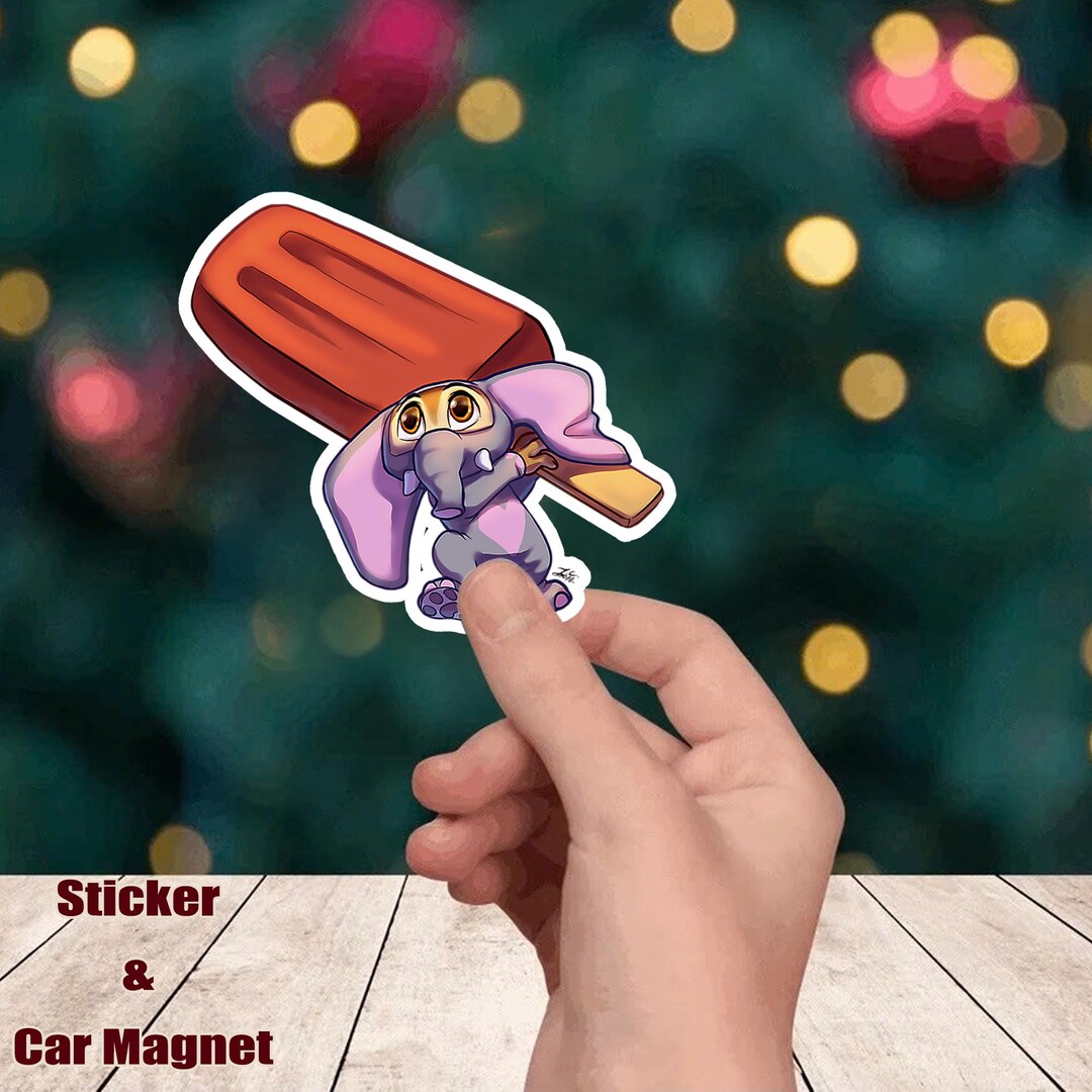Zootopia Finnick Elephant With Jumbo Popsicle Sticker, Zootopia Cop ...