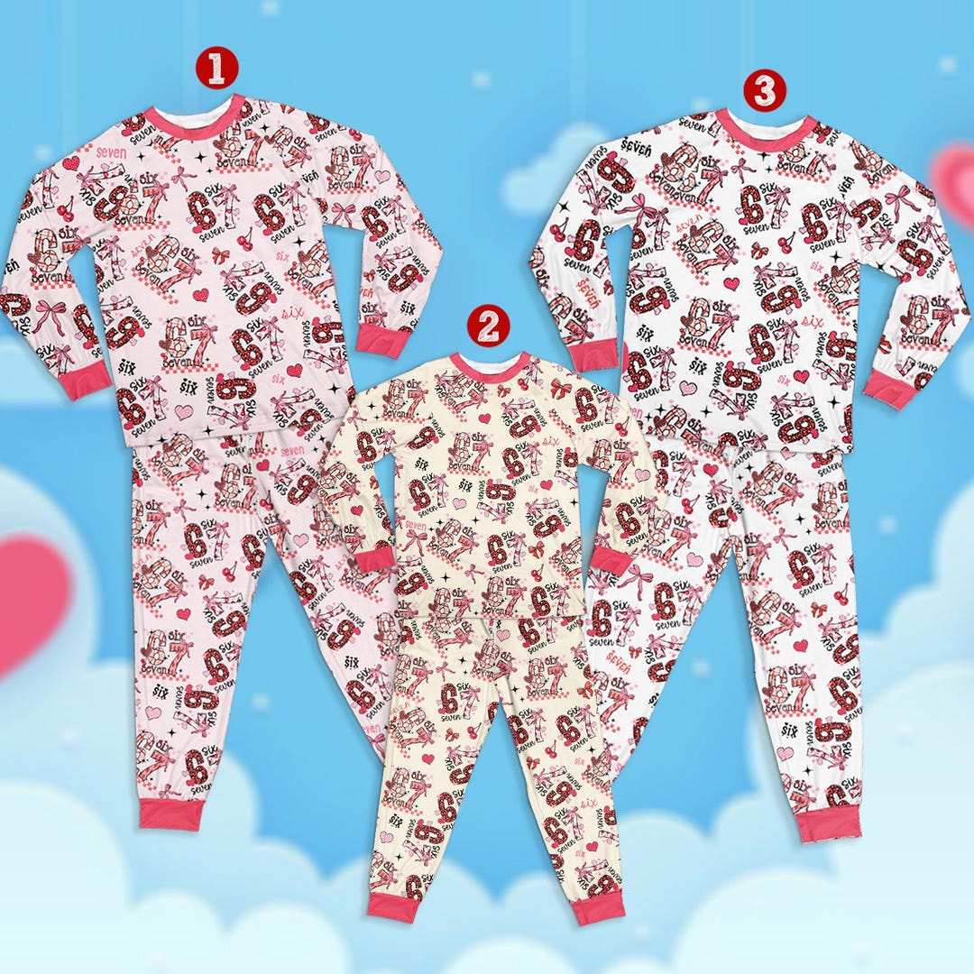 Personalized Valentine Pajamas Set, Custom Name Number Pjs, Valentine ...