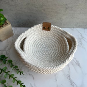 Small Decorative Tray, Rope Trays, Rope Basket With Handles, Table ...