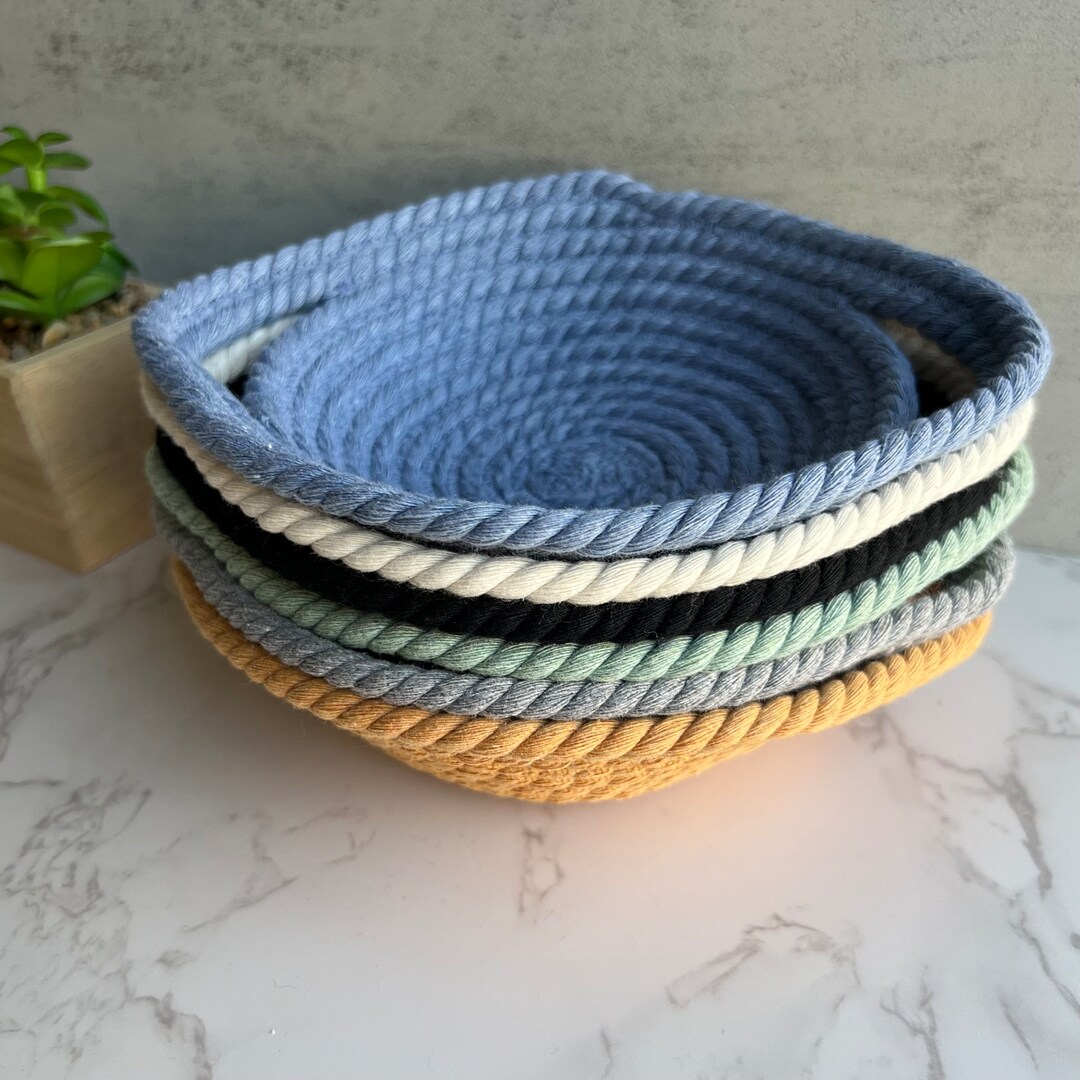 Small Decorative Tray, Rope Trays, Rope Basket With Handles, Table ...