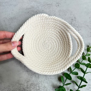Small Decorative Tray, Rope Trays, Rope Basket With Handles, Table ...