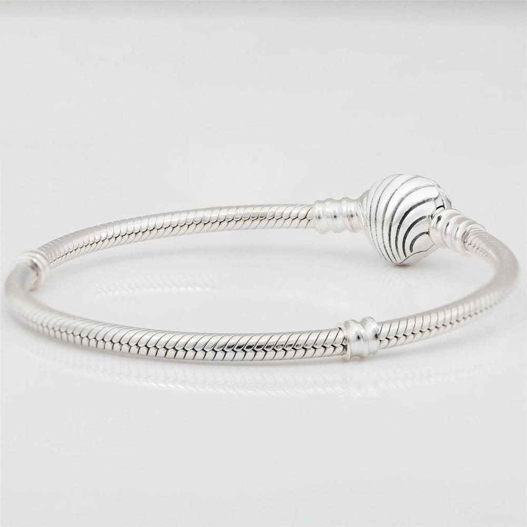 Pandora Seashell Clasp Bracelet Snake Chain 925 Silver - Etsy