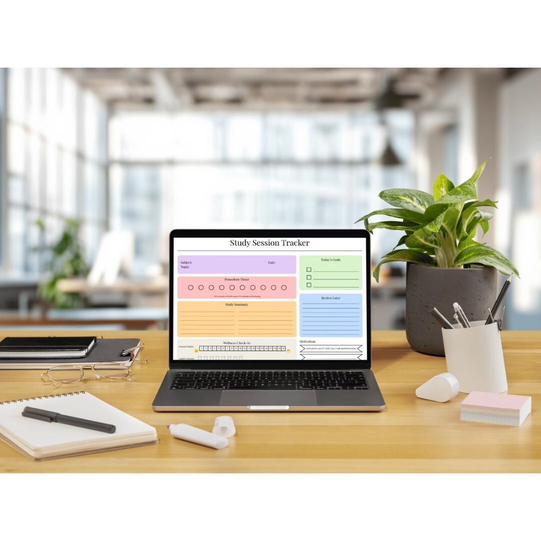 Study Session Tracker Printable | Pastel Study Planner | Pomodoro Timer ...