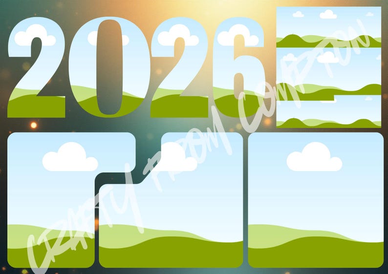 2026 Vision Board Template for Canva | 5 Layouts | Digital ...