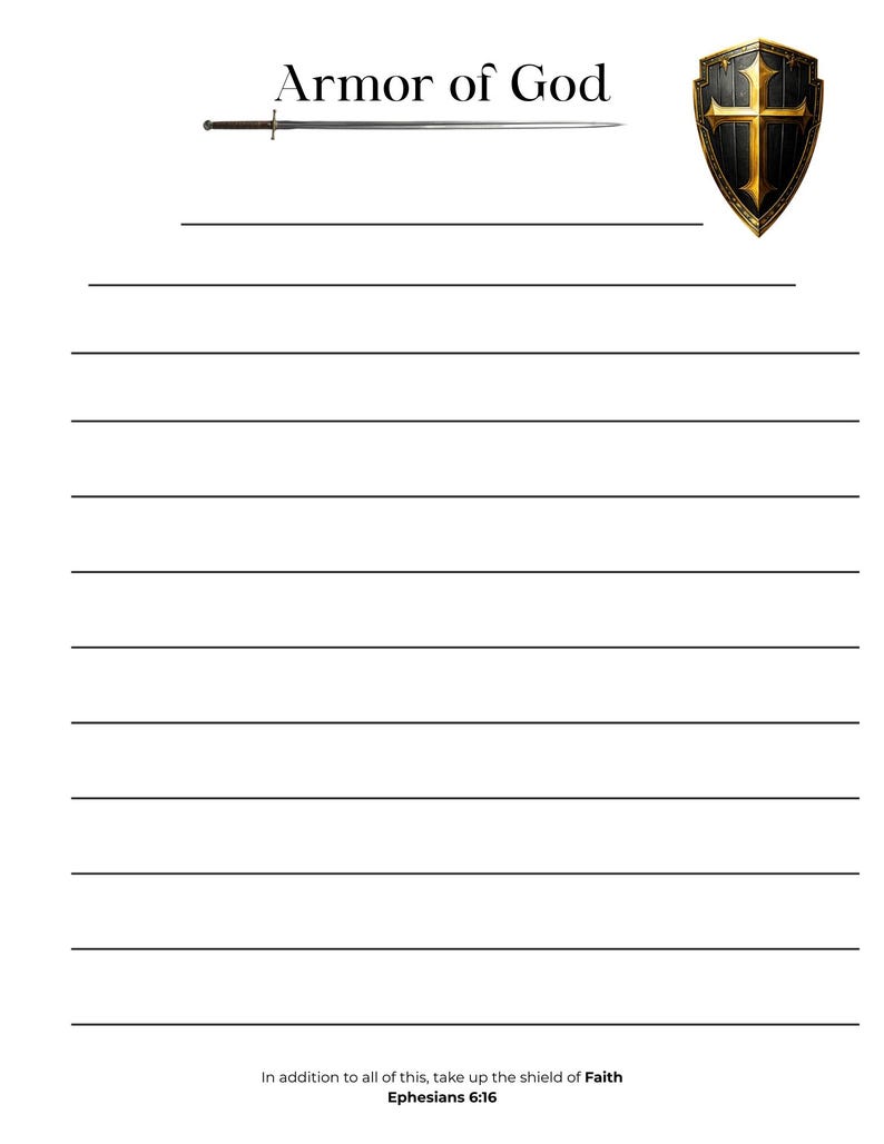Armor of God Christian Notebook | Scripture Journal (digital) - Etsy