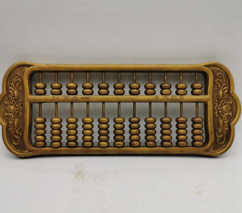 Vintage Brass Carved Abacus Statue, Ancient Calculating Tools - Etsy