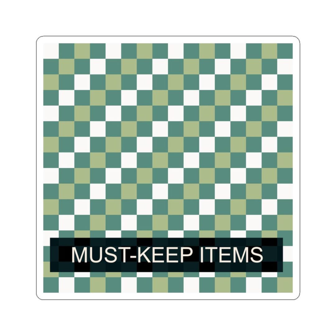 Green Checkerboard Must-keep Items Sticker - Etsy