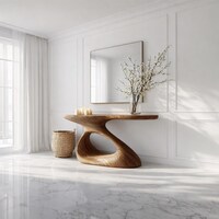 Luxury Pebble Blue Leather Console Tables - Etsy
