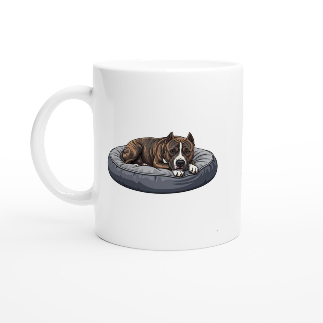 Pit Bull Mug | Cute Resting Brindle Dog Lover Cup | Gift for Dog Moms ...