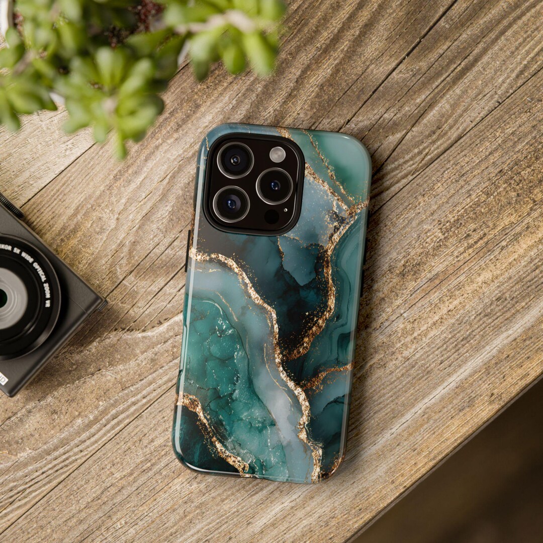 Teal Agate Geode Tough Case | Phone Case, Marble Stone Pattern - Etsy