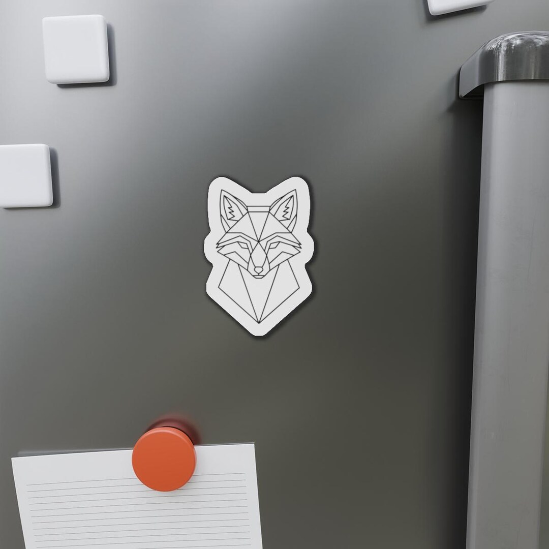 Minimalist Fox Magnet | Geometric Line Art Die-cut - Etsy