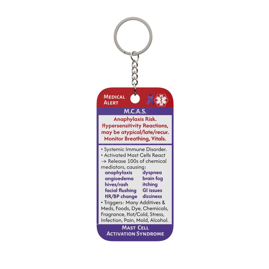 MCAS in Trifecta Medical Alert Keychain | Double-sided 8x4 Cm - Etsy