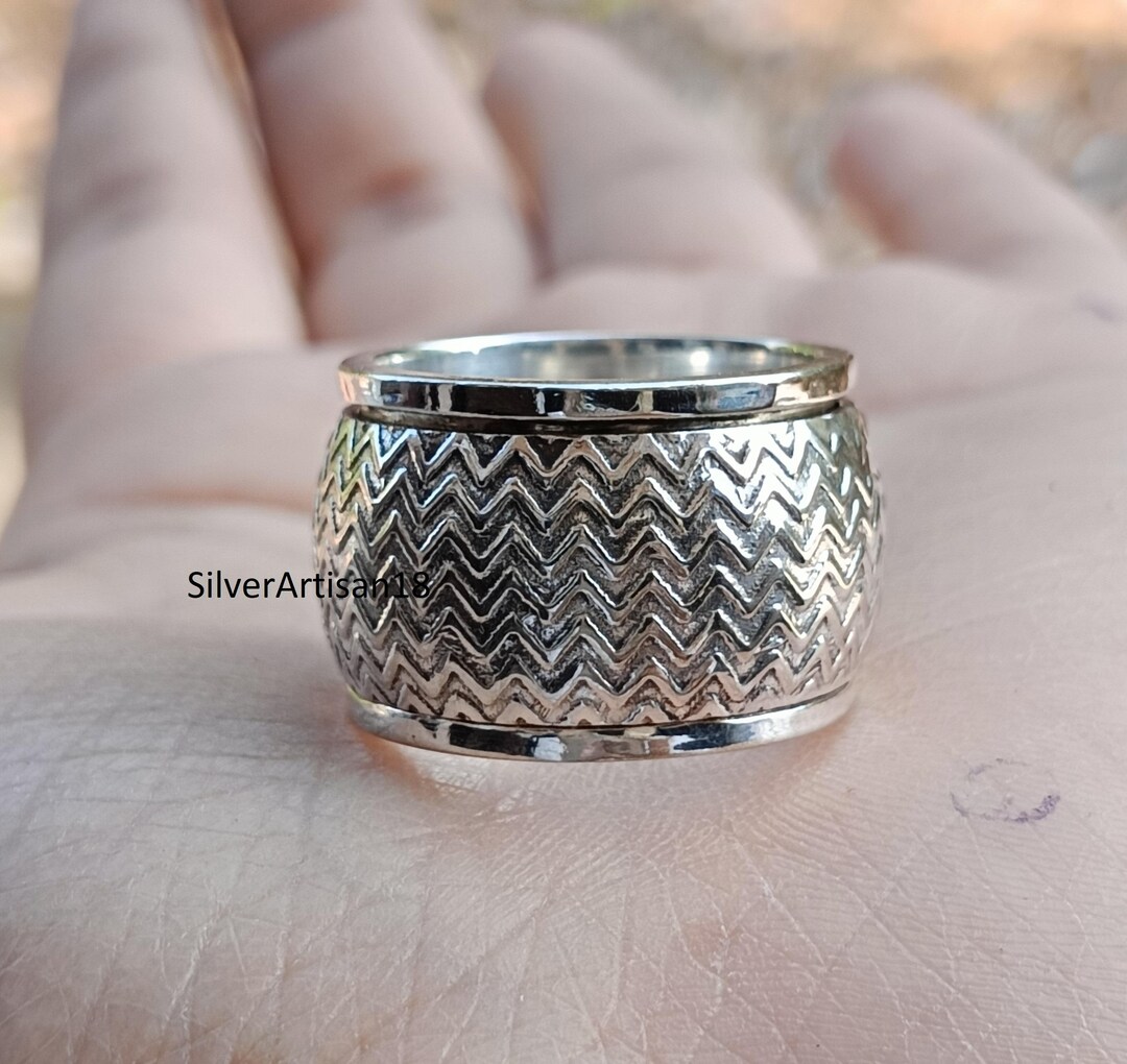 Stacking Spinner Band Ring, Handmade Dome Ring, Women Jewelry, Design ...